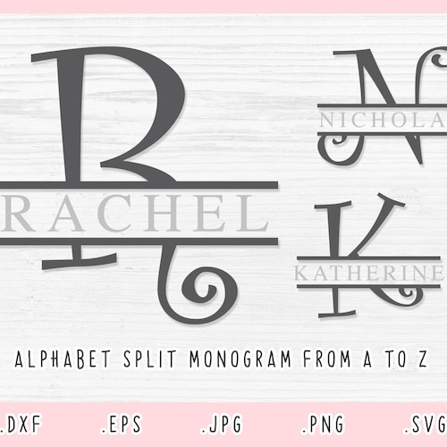 Split Monogram SVG Classic Monogram SVG DXF Jpg Png Eps - Etsy