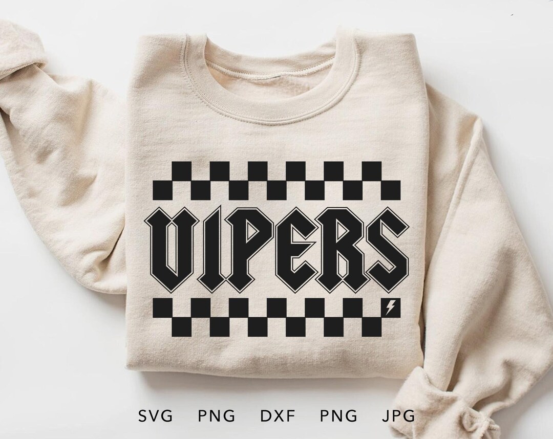 Vipers Checkered SVG, PNG, Dxf, Jpg, Eps, Retro Vipers Team Spirit ...