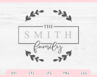 Family Last Name SVG Family Monogram SVG DXF Jpg Png Eps | Etsy