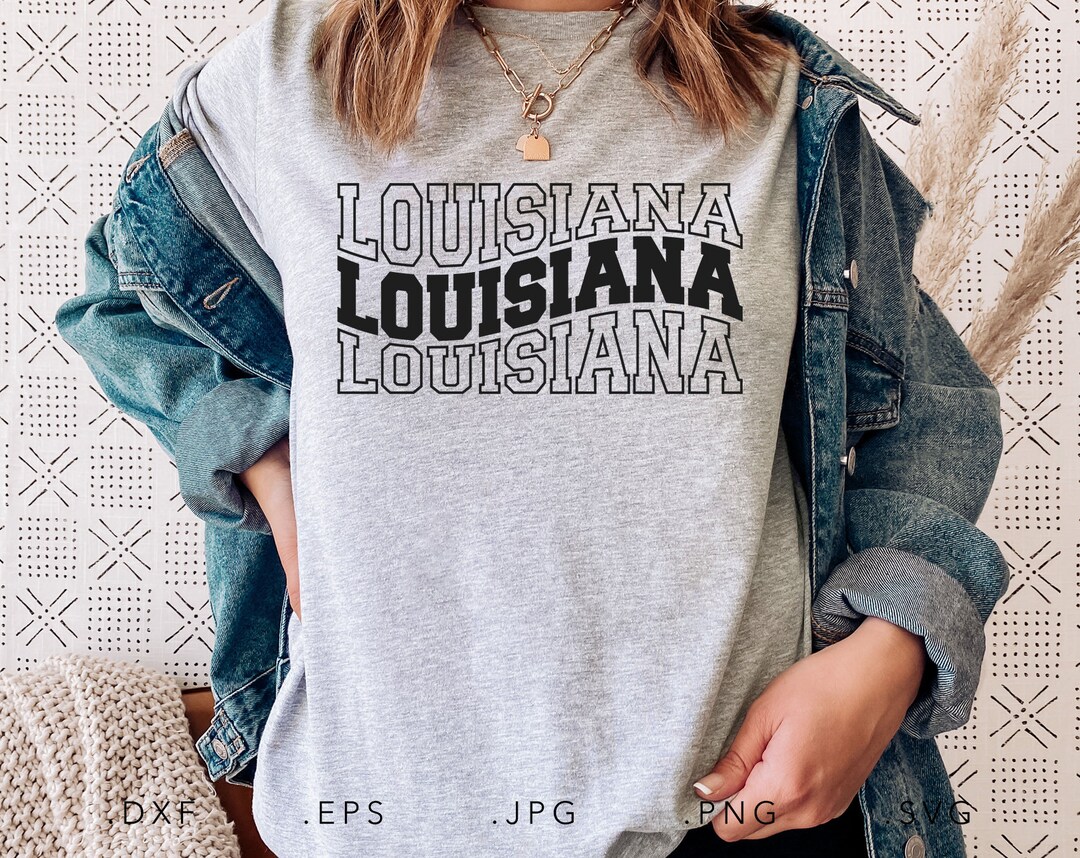 Louisiana Stacked Wavy SVG DXF JPG Png Eps Cricut Silhouette Cut File ...