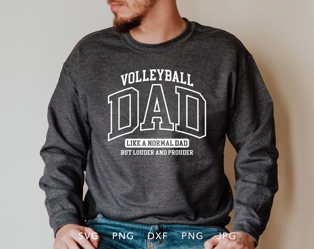 Volleyball Dad SVG, DXF, PNG, Jpg, Eps, Arched Varsity Font Volleyball ...
