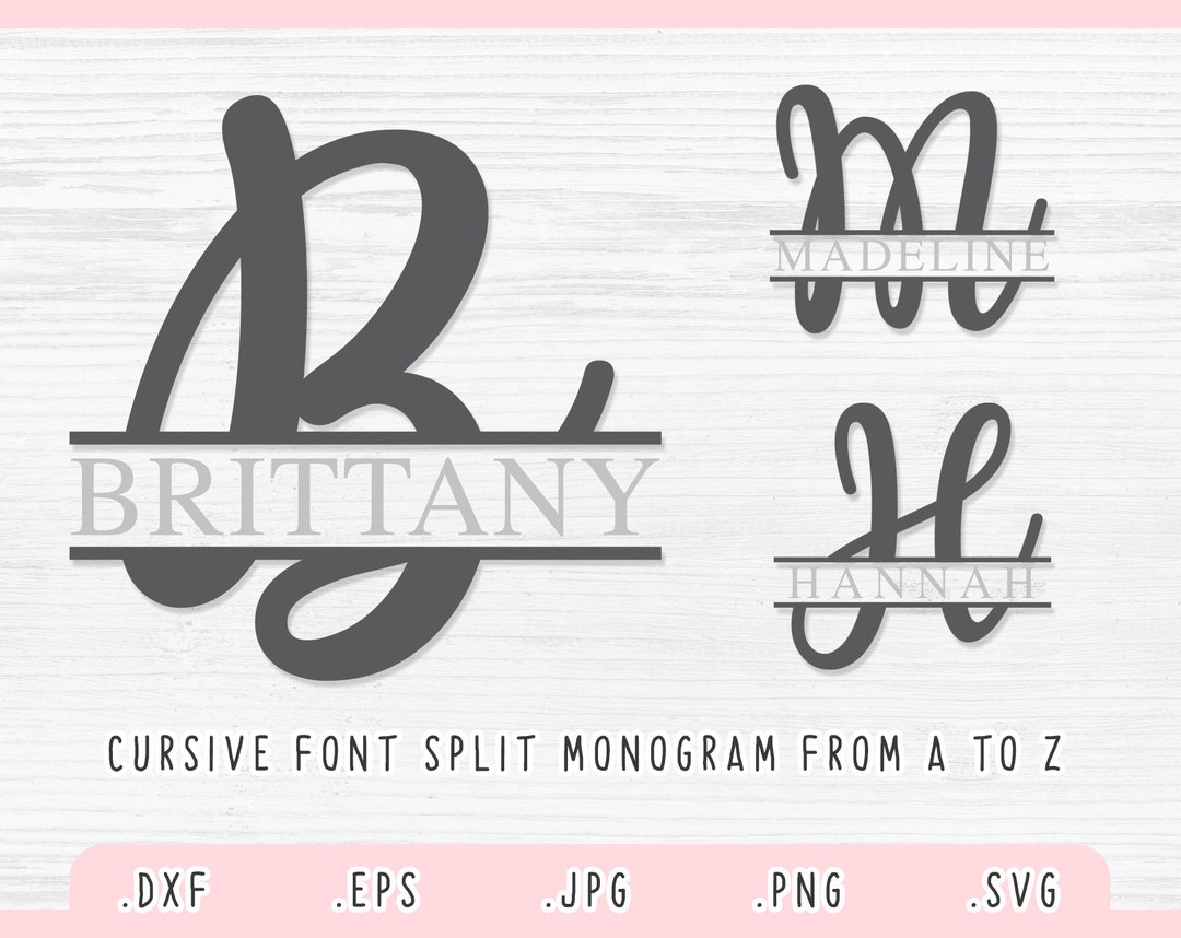 Split Monogram SVG, Classic Monogram SVG, DXF, Jpg, Png, Eps, Split ...