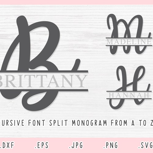 Split Monogram SVG Classic Monogram SVG DXF Jpg Png Eps - Etsy