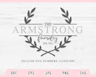 Family Last Name SVG Family Monogram SVG DXF Jpg Png Eps | Etsy