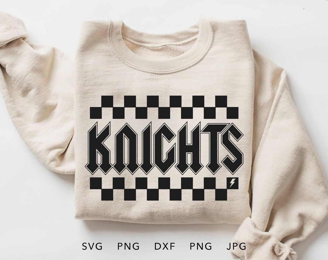 Knights Checkered SVG, PNG, Dxf, Jpg, Eps, Retro Knights Team Spirit ...
