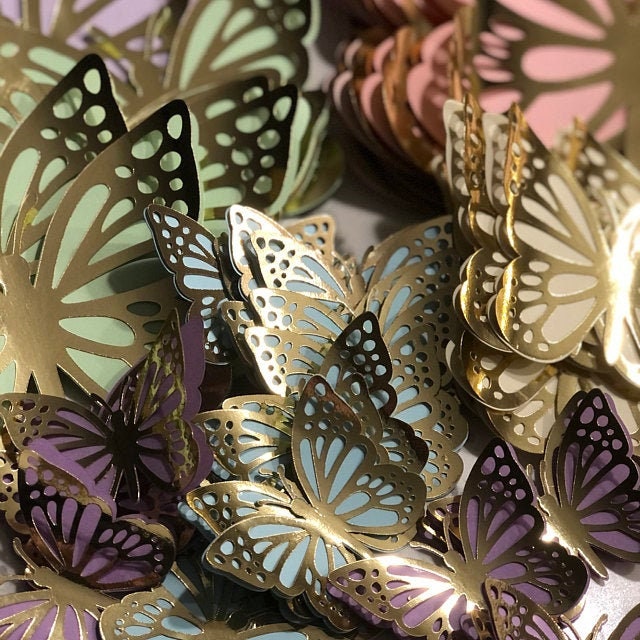 Butterfly SVG Butterfly DXF Eps Stacked Butterfly Svg 3D | Etsy