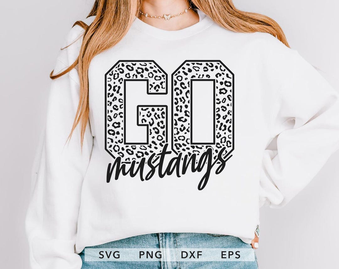GO Mustangs Svg, Png, Dxf, Eps, Mustangs Leopard Print Sublimation ...