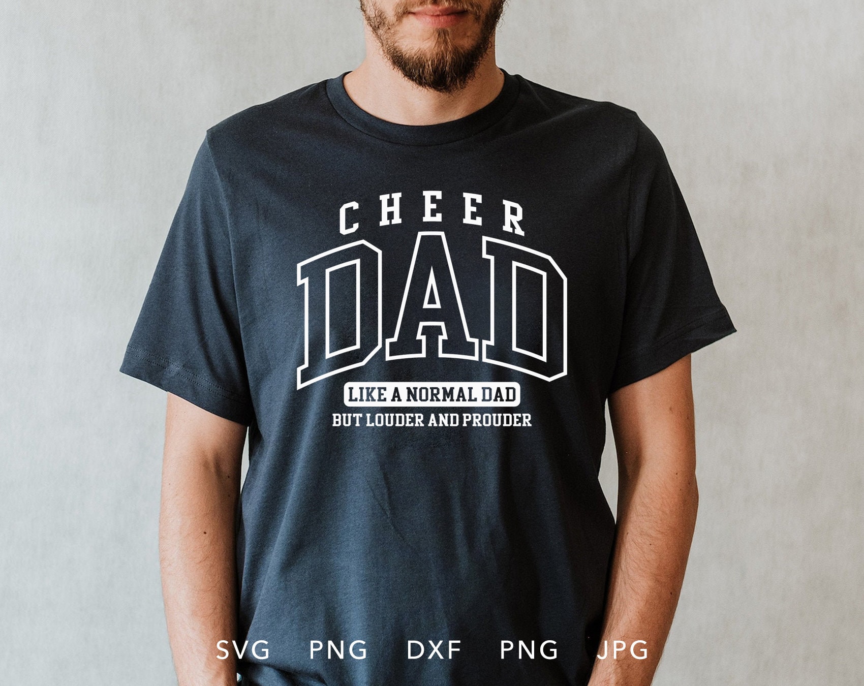 Cheer Dad SVG, DXF, PNG, Jpg, Eps, Arched Varsity Font Cheer Dad ...