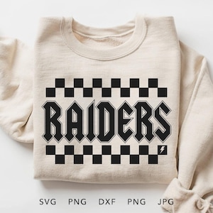 Raiders Checkered SVG, PNG, Dxf, Jpg, Eps, Retro Raiders Team Spirit ...