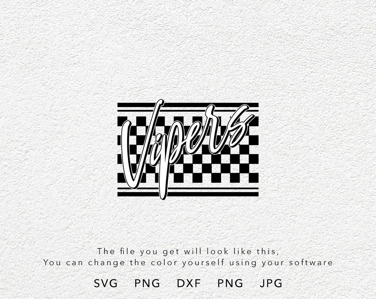 Vipers Checkered SVG, PNG, Dxf, Jpg, Eps, Retro Vipers Sport Shirt ...