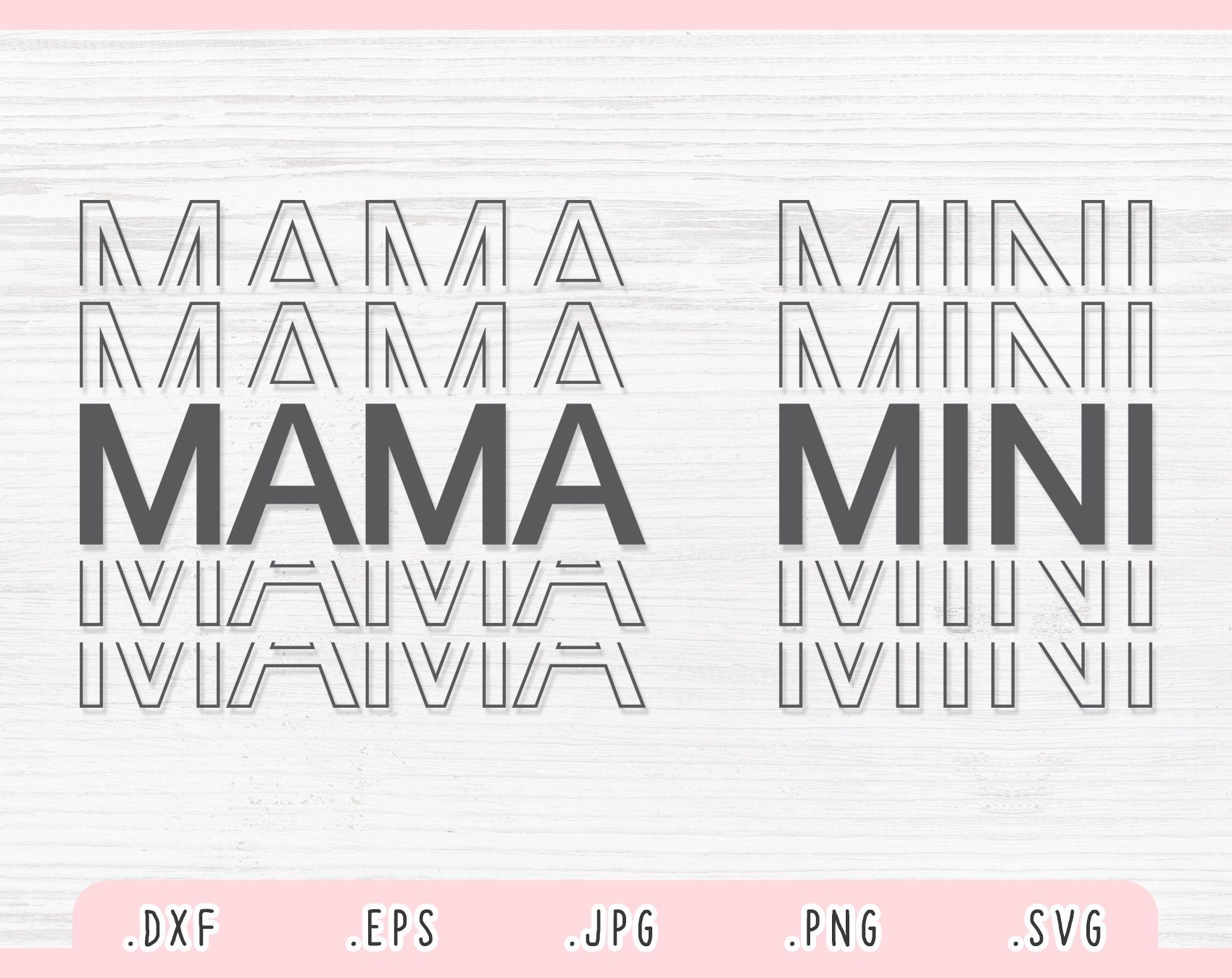 Drawing & Illustration Mother's Day SVG PNG Mama and Mini SVG Set Mommy ...