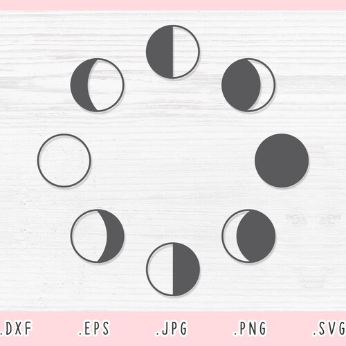 Moon Phases SVG Dxf Jpg Png Eps Moon Phase Vector Moon - Etsy
