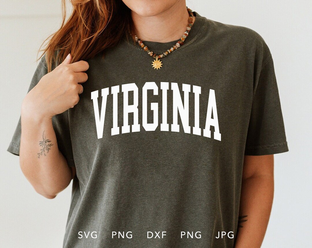 Virginia SVG, DXF, PNG, Jpg, Eps, Arched Varsity Letters Virginia ...
