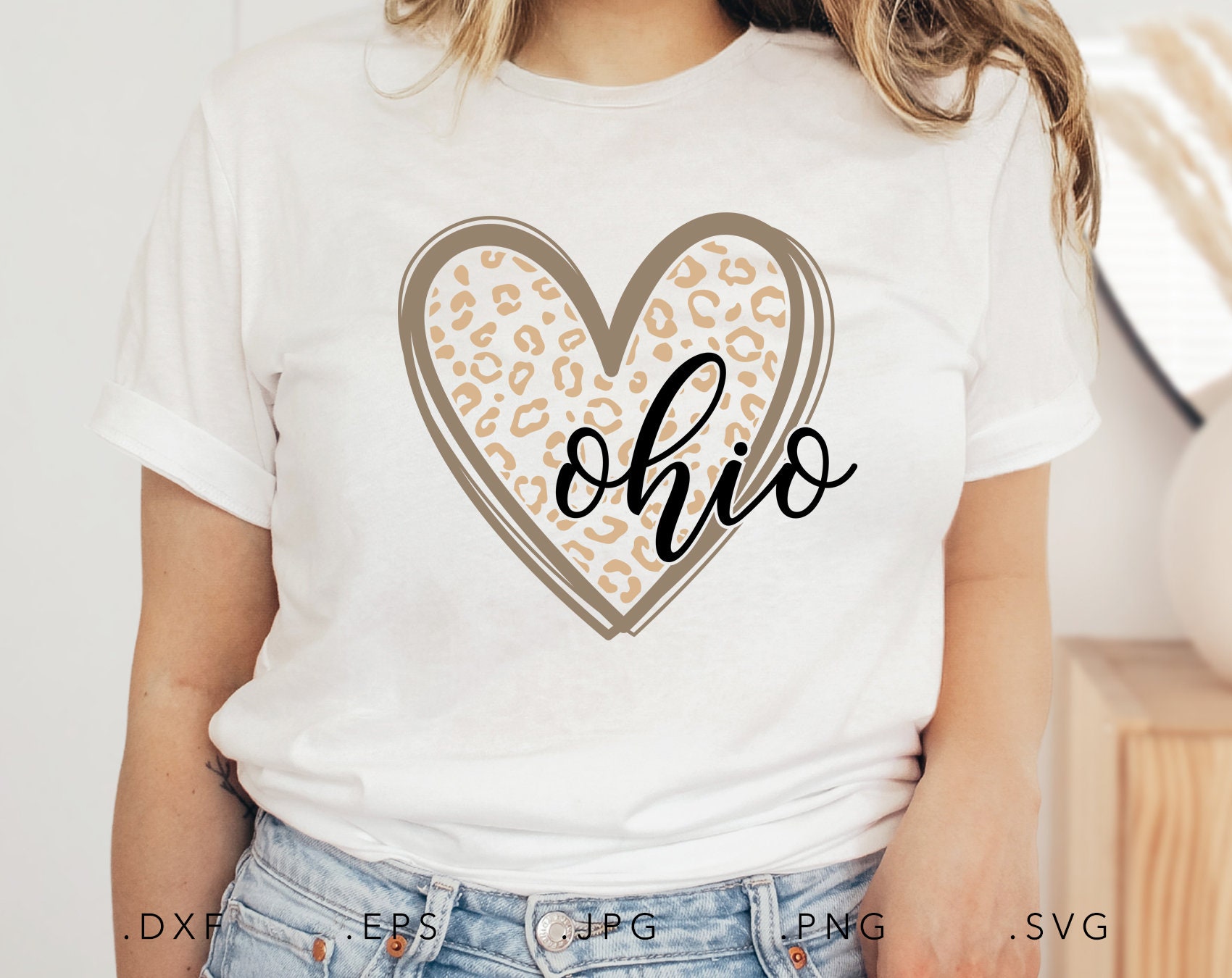 Ohio Heart Leopard SVG DXF JPG Png Eps Cricut Silhouette Cut - Etsy