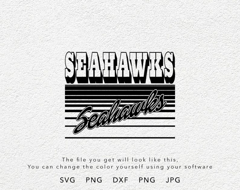 Seahawks SVG, PNG, Dxf, Jpg, Eps, Retro Seahawks Game Day Silhouette ...