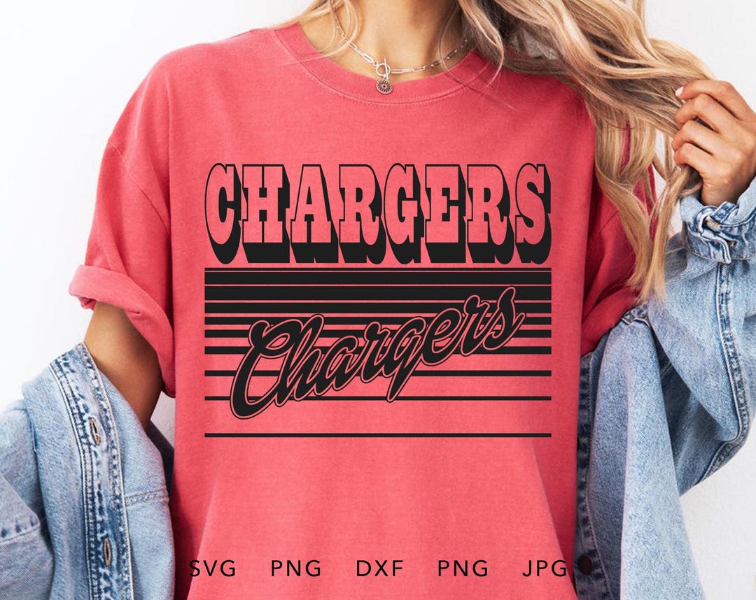 Chargers SVG, PNG, Dxf, Jpg, Eps, Retro Chargers Game Day Silhouette ...