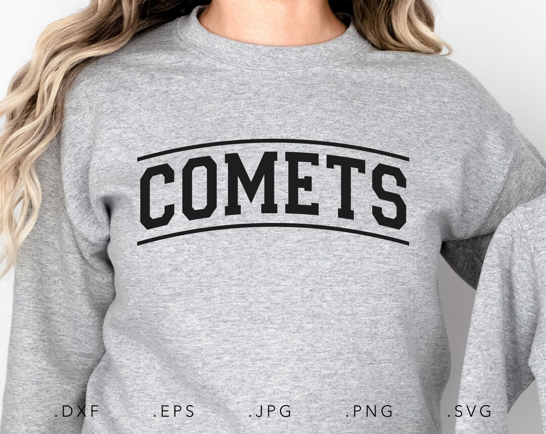 Comets Varsity Arched SVG PNG dxf Jpg Eps Comets - Etsy