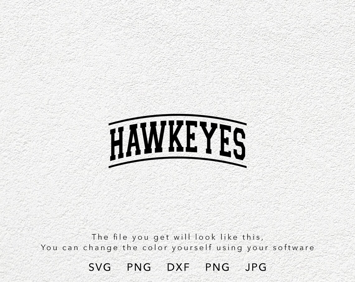 Hawkeyes Varsity Arched SVG, PNG ,dxf, Jpg, Eps, Hawkeyes Silhouette ...