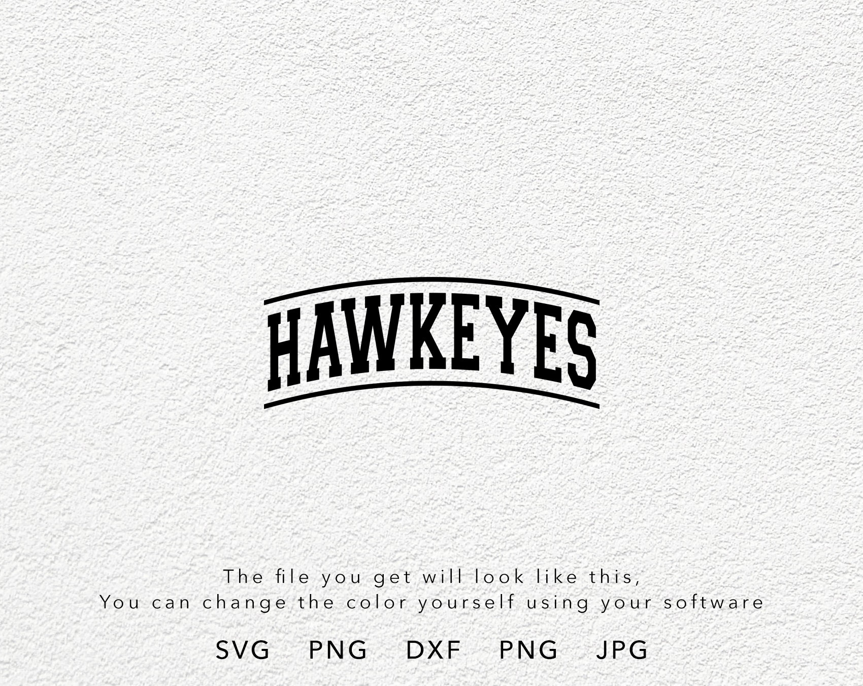 Hawkeyes Varsity Arched SVG, PNG ,dxf, Jpg, Eps, Hawkeyes Silhouette ...