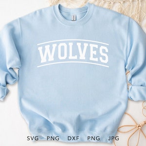 Wolves Varsity Arched SVG, PNG ,dxf, Jpg, Eps, Wolves Silhouette ...