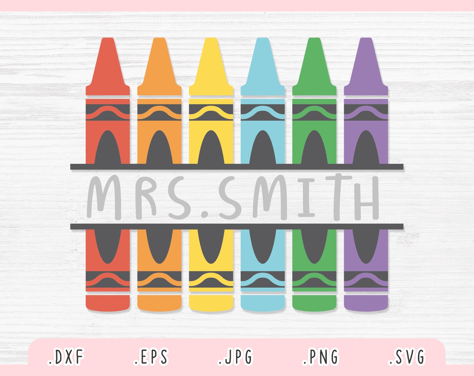 Crayon Monogram SVG Pencil Svgdxfjpgpngeps Crayon Frame - Etsy