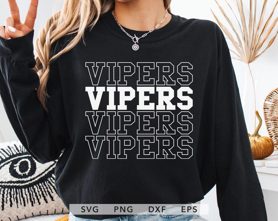Vipers SVG, PNG, Dxf, Eps, Stacked Block Letter Vipers Shirt Design ...