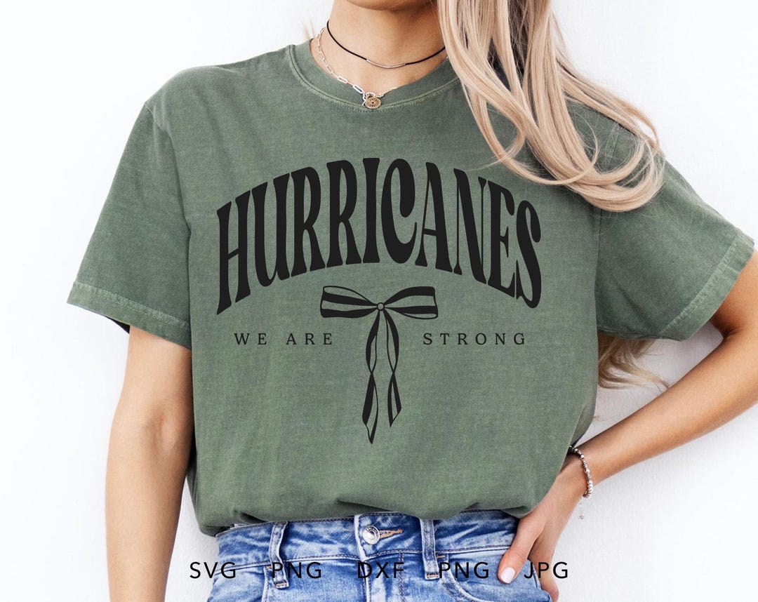 Hurricanes Coquette SVG, PNG, Dxf, Jpg, Eps, Trendy Arched Hurricanes Strong Cut File ...