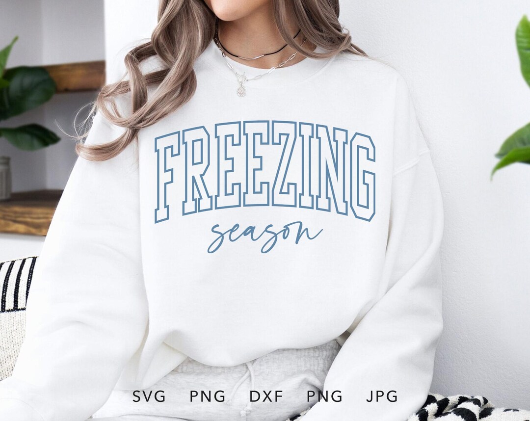 Freezing Season SVG, PNG, Dxf, Jpg, Eps, Trendy Freezing Season Arched ...