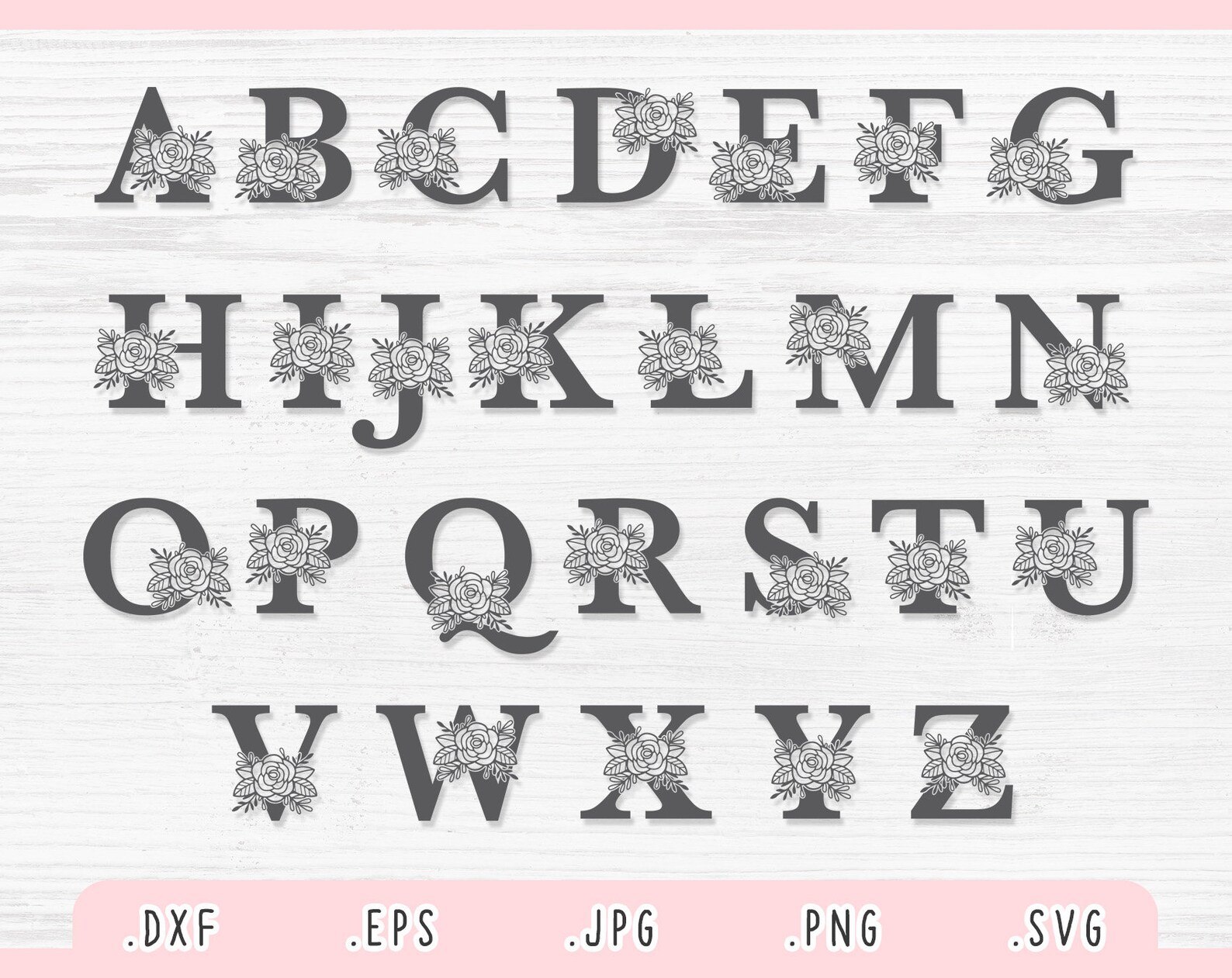 Flower Alphabet SVG, Floral Alphabet Svg, Botanical Alphabet Svg, Cut ...