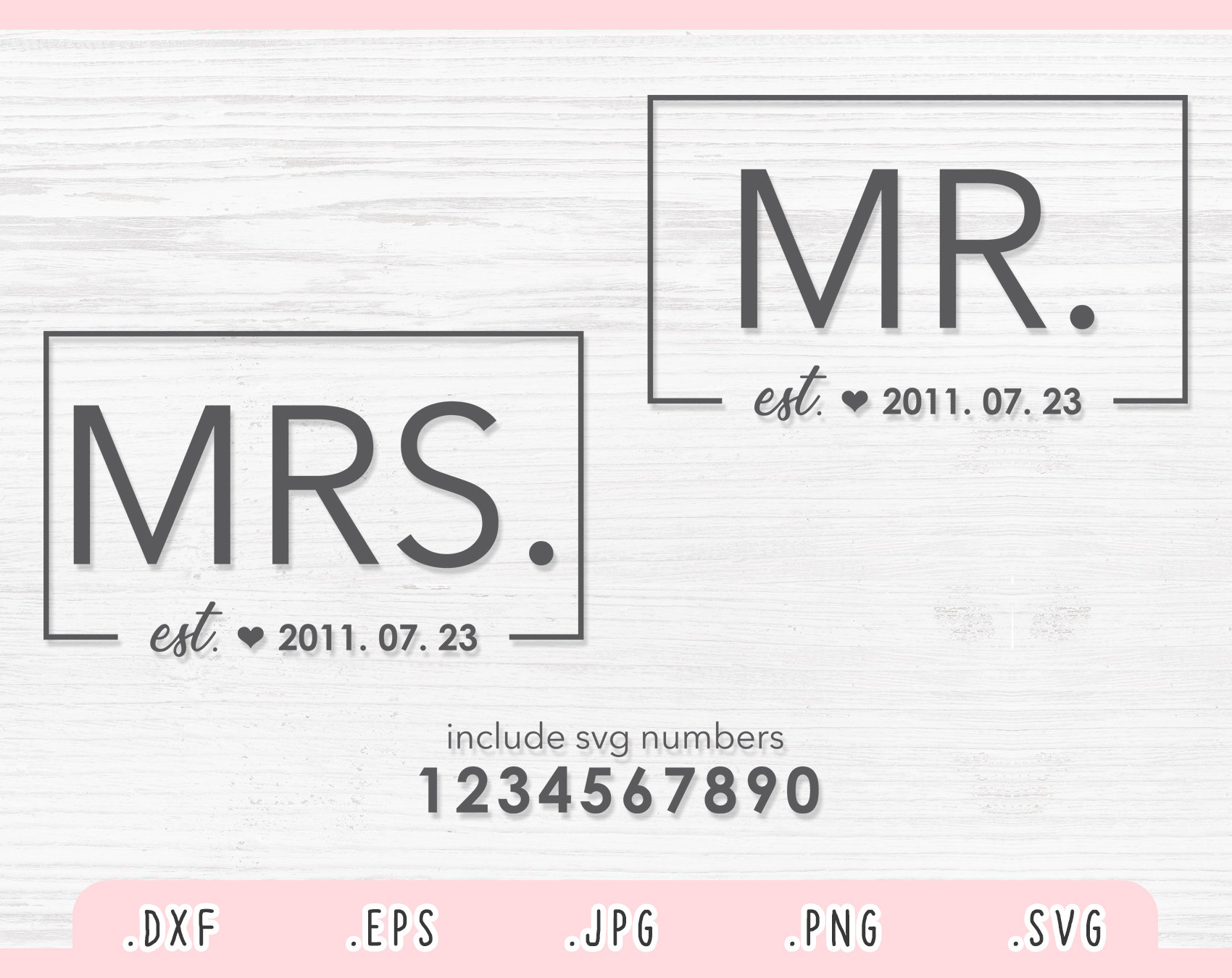 Mr and Mrs SVG, Dxf, Jpg, Png, Eps, Wedding Svg, Mr and Mrs Cut File ...