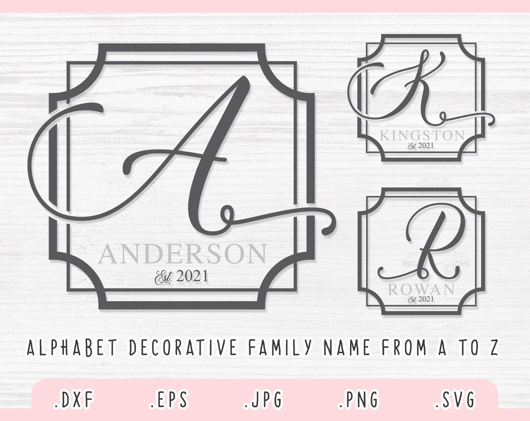 Family Name SVG, Family Frame SVG, DXF, Jpg, Png, Eps, Family Last Name ...
