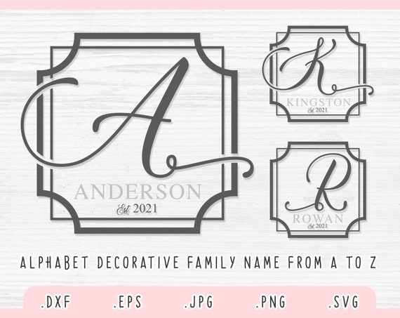 Family Name SVG Family Frame SVG DXF Jpg Png Eps Family | Etsy
