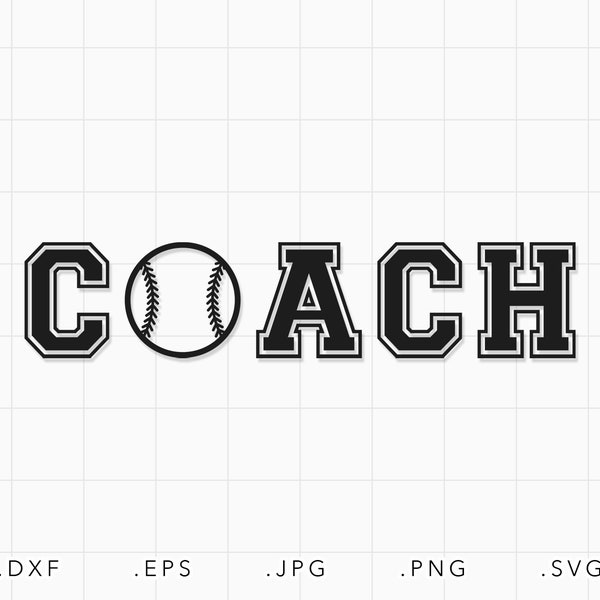 Coach Baseball Svg - Etsy