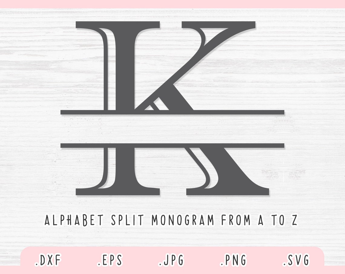 Split Monogram SVG, Classic Monogram SVG, DXF, Jpg, Png, Eps, Split ...