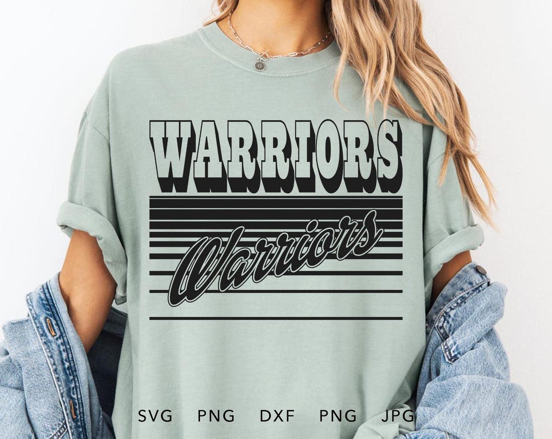 Warriors SVG, PNG, Dxf, Jpg, Eps, Retro Warriors Game Day Silhouette ...