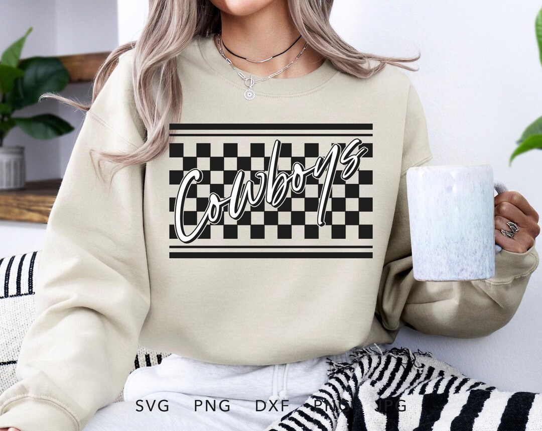 Cowboys Checkered SVG, PNG, Dxf, Jpg, Eps, Retro Cowboys Sport Shirt ...