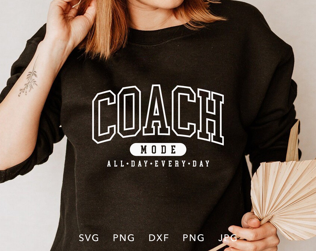 Coach SVG, DXF, PNG, Jpg, Eps, Arched Varsity Coach Cricut Silhouette ...