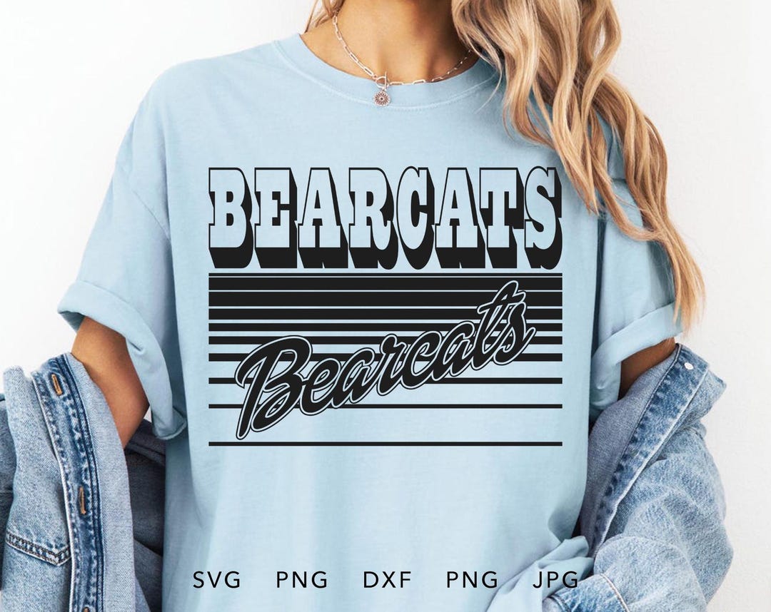 Bearcats SVG, PNG, Dxf, Jpg, Eps, Retro Bearcats Game Day Silhouette ...