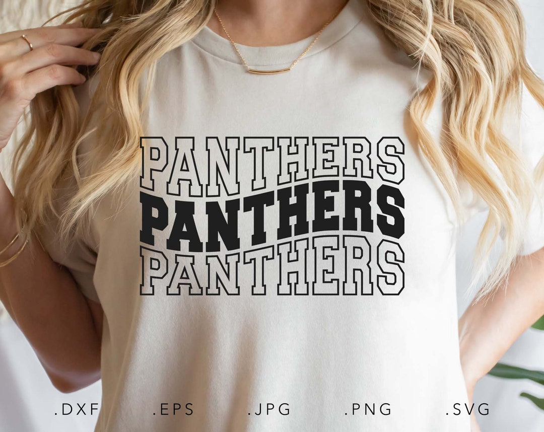 Panthers Stacked Varsity SVG, PNG ,dxf, Jpg, Eps, Panthers Wavy ...