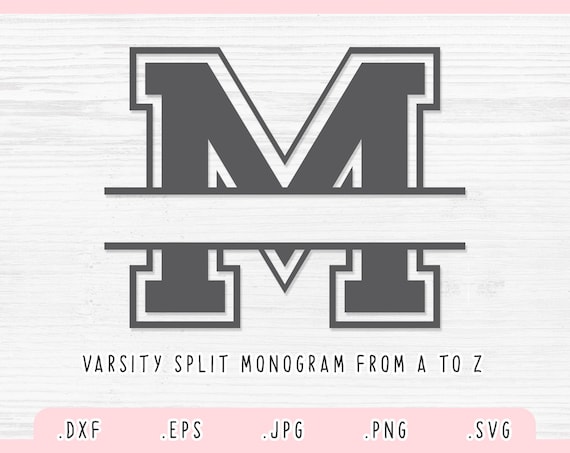 Split Monogram SVG Varsity Monogram SVG DXF Jpg Png Eps - Etsy France
