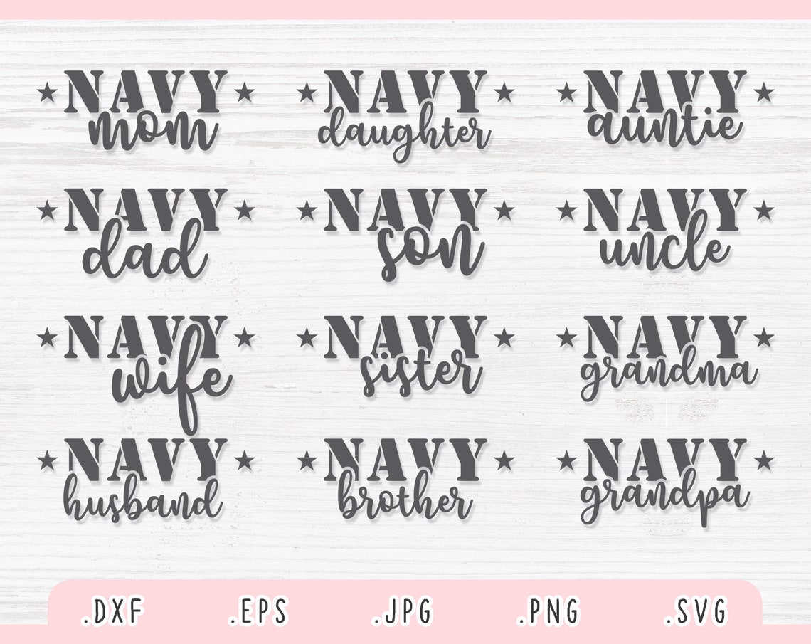 US Navy Family Bundle Svg Eps Dxf Jpg Png Navy Mom Svg | Etsy