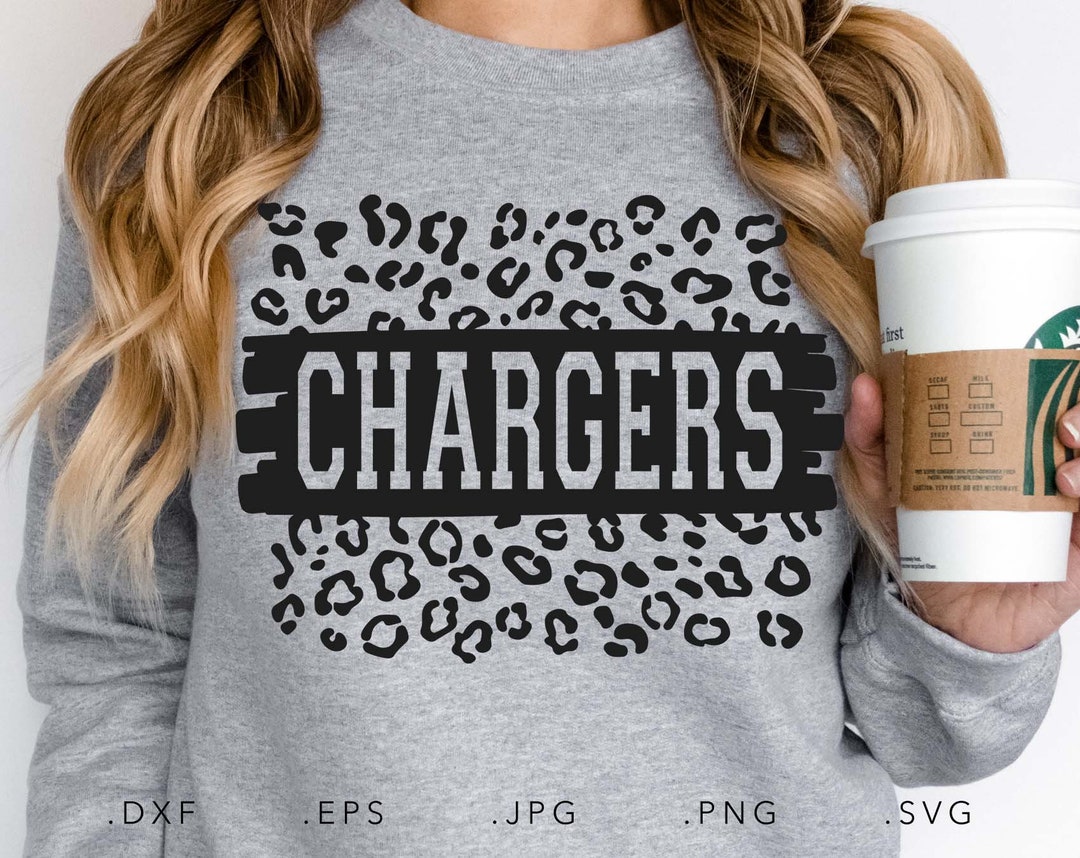 Chargers SVG, PNG ,dxf, Jpg, Eps, Chargers Leopard Print Sublimation ...