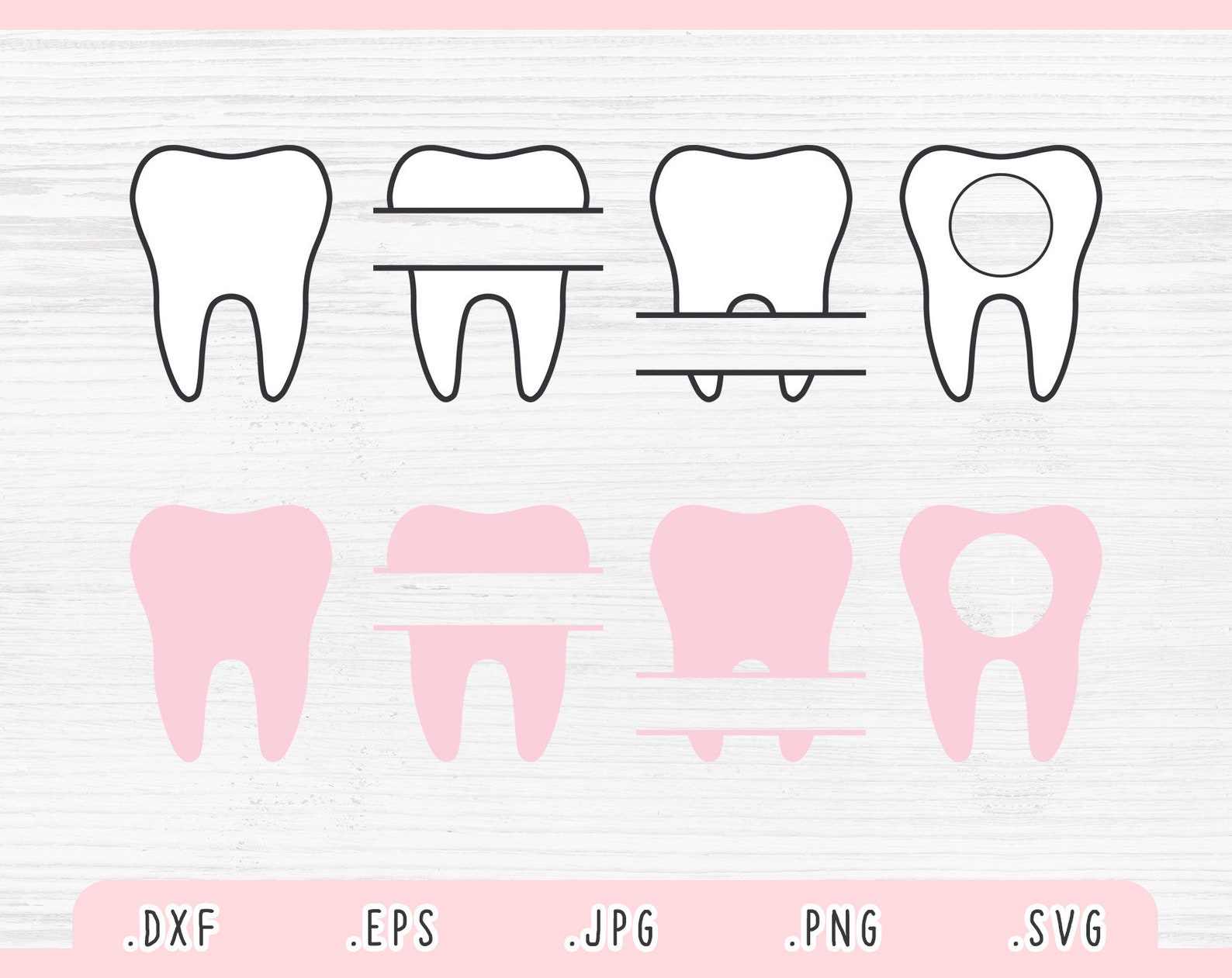 Zahn SVG Bündel Zahn Monogramm SVG Zahn cut Datei für Cricut | Etsy