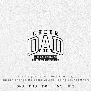 Cheer Dad SVG, DXF, PNG, Jpg, Eps, Arched Varsity Font Cheer Dad ...