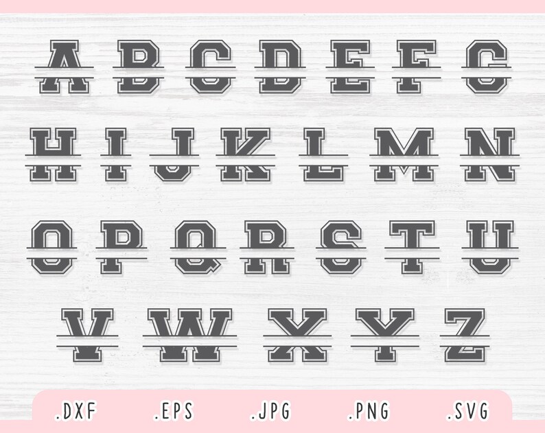 Split Monogram SVG, Varsity Monogram SVG, DXF, Jpg, Png, Eps, Split ...