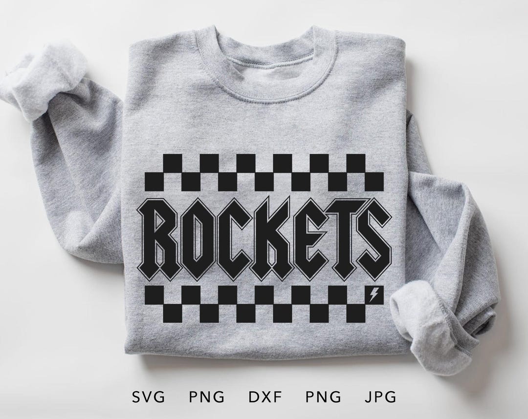 Rockets Checkered SVG, PNG, Dxf, Jpg, Eps, Retro Rockets Team Spirit ...