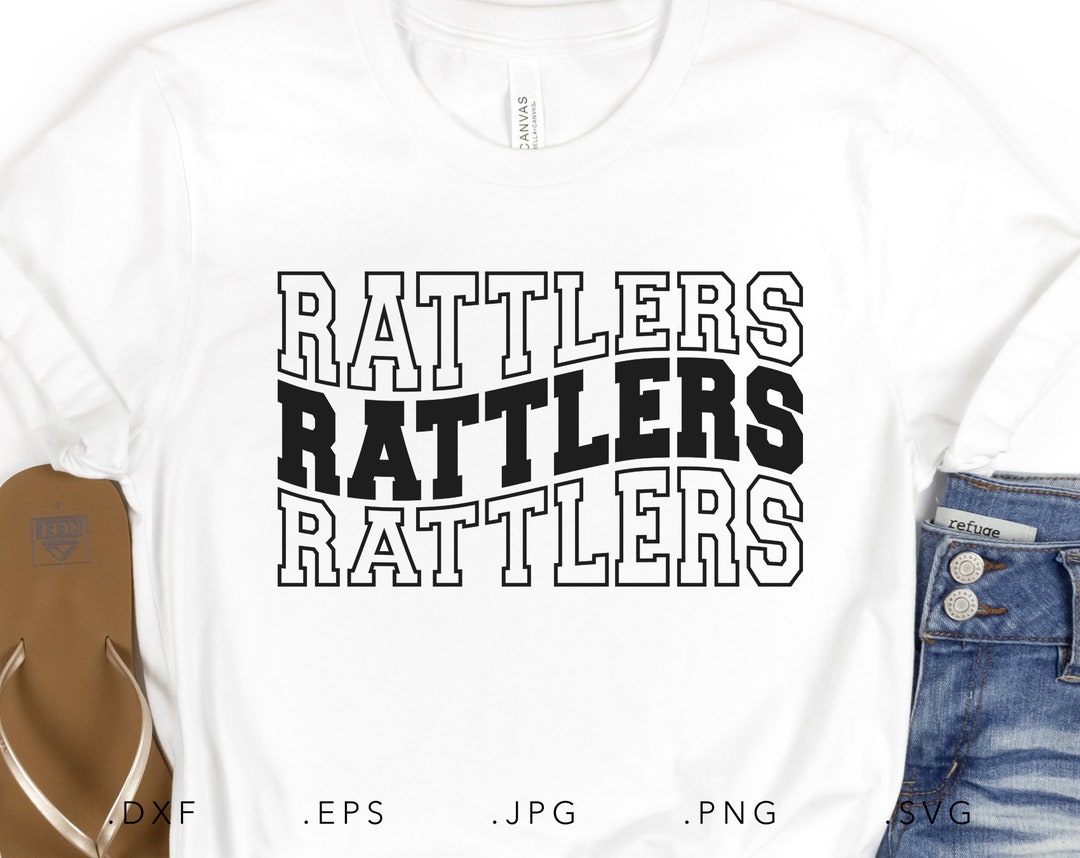 Rattlers Stacked Varsity SVG, PNG ,dxf, Jpg, Eps, Rattlers Wavy ...