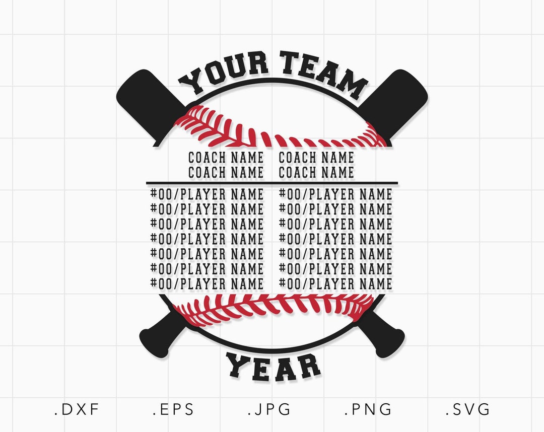 Baseball Player List SVG, Dxf, Jpg,png, Eps, Baseball Champion Svg ...