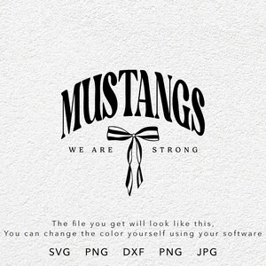 Mustangs Coquette SVG, PNG, Dxf, Jpg, Eps, Trendy Arched Mustangs ...