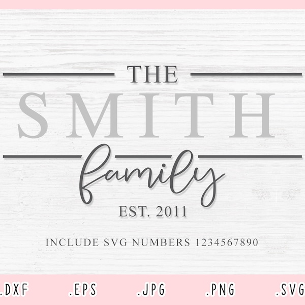 Last Name Svg - Etsy
